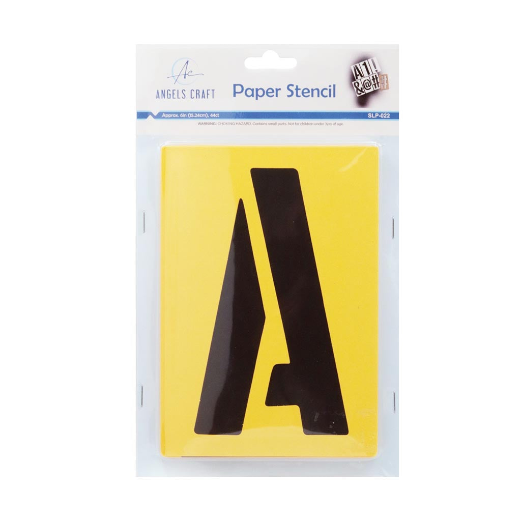 Angels Craft Paper Stencils: Alphabet Letters, Numbers & Common Symbol